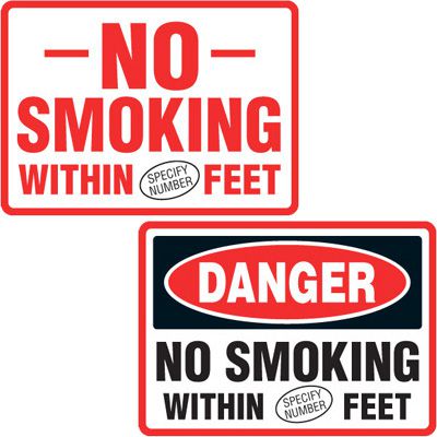 Standard No Smoking Signs | OSHA Compliant Smoking Area Signs | Emedco