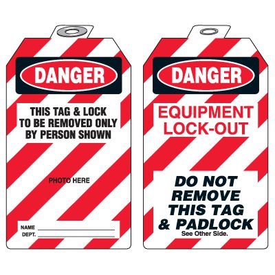 Custom Padlock Tags, Lockout Tags with Photos | Seton