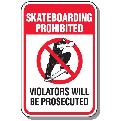 Skateboarding Prohibited Sign | Emedco