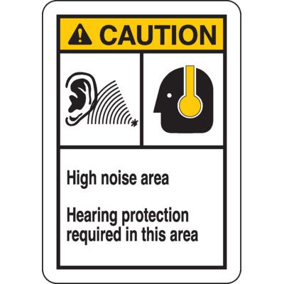 Dual Message Signs - Caution High Noise Area | Seton Canada | Seton.ca