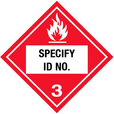 Custom Class 3 Flammable DOT Placard | Emedco