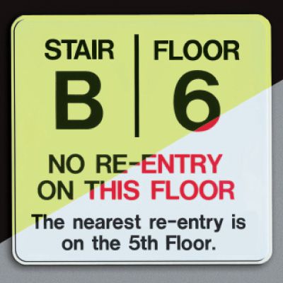 Custom Re-Entry Stair Sign | Stair Signs.com | Emedco