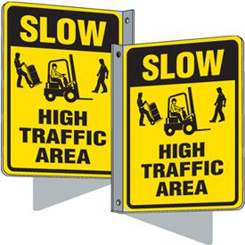 Flanged Traffic Signs - Slow High Traffic Area | Seton