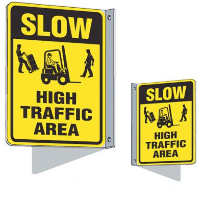 Flanged Traffic Slow Sign, Warehouse Safety Signs | Emedco