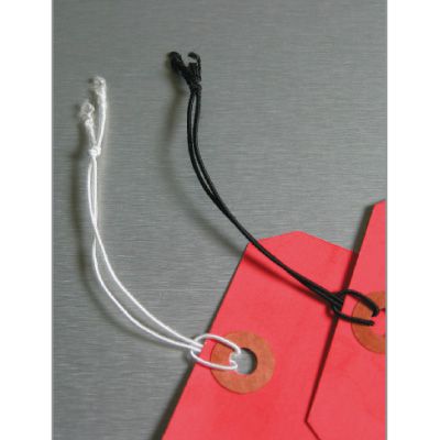 white tags with string