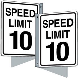 Flanged Traffic Signs - Speed Limit 10 mph | Seton
