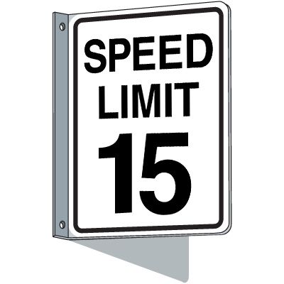 Flanged Traffic Signs - Speed Limit 15 mph | Seton