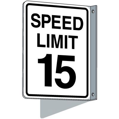 Flanged Traffic Signs - Speed Limit 15 mph | Seton