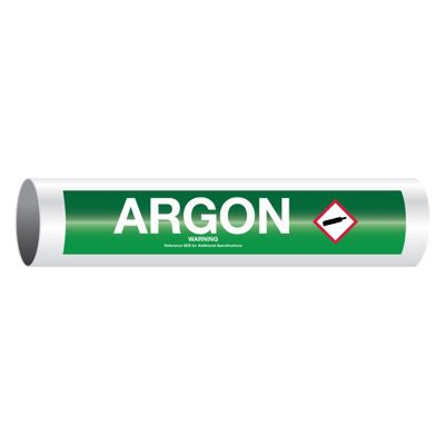 Warning Argon Pipe Markers, GHS Pipemarkers | Seton | Seton
