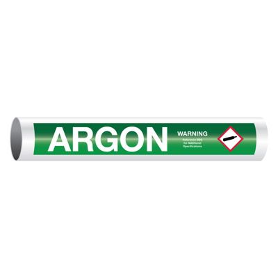 Warning Argon Pipe Markers, GHS Pipemarkers | Seton | Seton