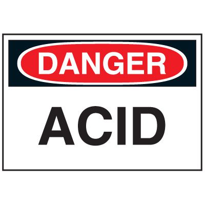 Danger Labels - Acid | Emedco