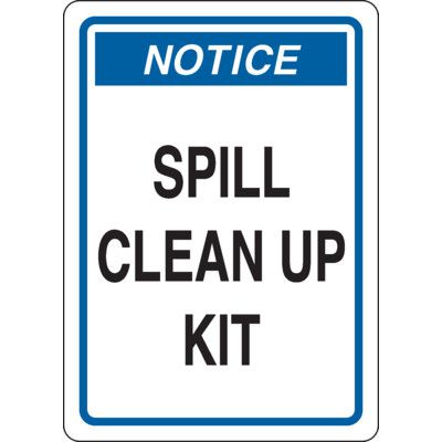 Spill Sign - Notice Spill Clean Up Kit|Seton Canada | Seton.ca