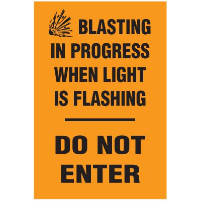 Blasting Barricade Sign Stands - Blasting In Progress When Light Is ...