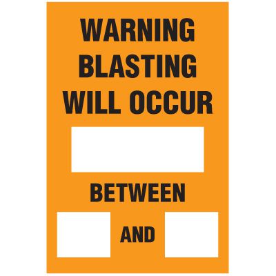 Blasting Barricade Sign Stands - Warning Blasting Will Occur_Between ...