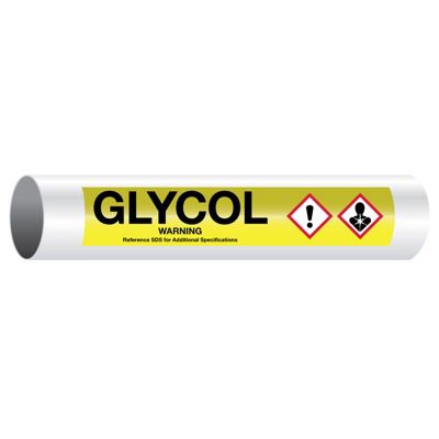 Warning Glycol Pipe Markers, GHS Pipemarkers | Seton | Seton