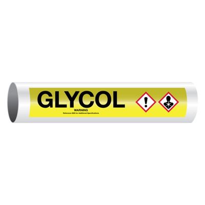 Warning Glycol Pipe Markers, GHS Pipemarkers | Seton | Seton