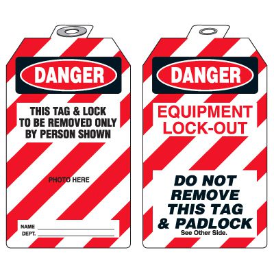 Custom Self-Laminating Padlock Tags with Photo | Emedco