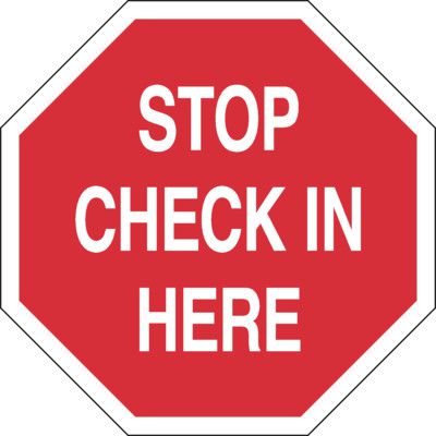 Check In Here Security Stop Signs | Seton