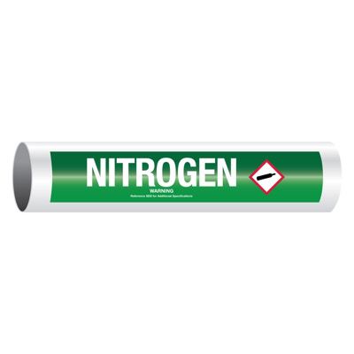 Warning Nitrogen Pipe Markers, GHS Pipemarkers | Seton | Seton