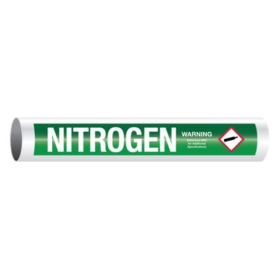 Warning Nitrogen Pipe Markers, GHS Pipemarkers | Seton | Seton