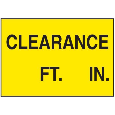 Clearance Feet & Inches Labels | Emedco