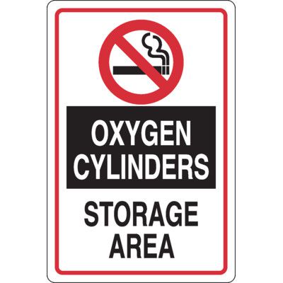 Cylinder Signs - Oxygen Cylinders Storage Area | Emedco