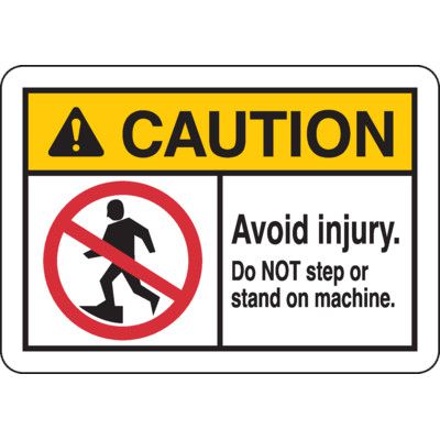 ANSI Safety Signs - Caution Avoid Injury | Emedco