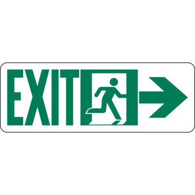 Brady® Photoluminescent Exit Sign - Right Arrow | Seton