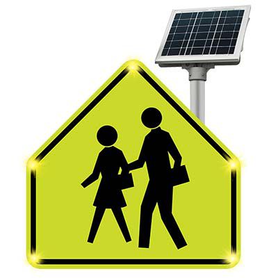 Solar Powered LED Pedestrian Crossing Sign | Seton Canada | Seton.ca