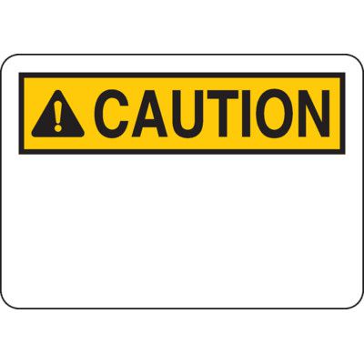 Blank Write-On ANSI Caution Sign - Black/White | Emedco