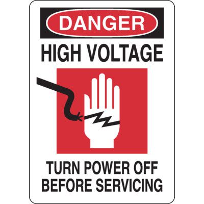 Danger High Voltage Turn Power Off - Electrical Safety Signs | Seton ...