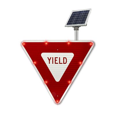 BlinkerSign® Flashing LED Yield Sign | Seton.ca