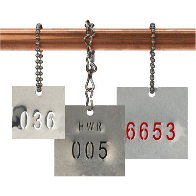 Custom Stamped Stainless Steel Valve Tags | Emedco