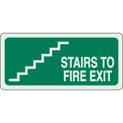 Stairs To Fire Exit Sign | Emedco