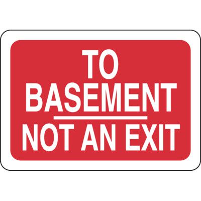 To Basement Not An Exit Sign | Emedco