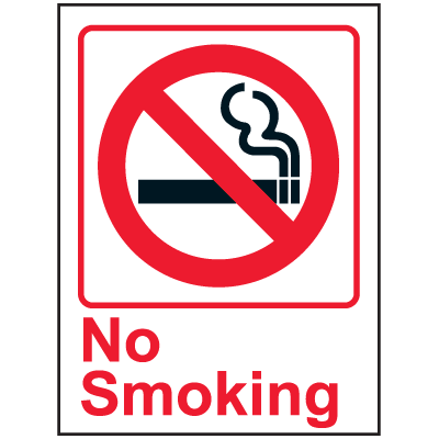 Mini No Smoking Decal - No Smoking (With Symbol) | Emedco