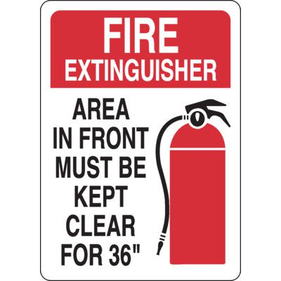 Fire Extinguisher Keep Clear For 36" Safety Sign | Emedco