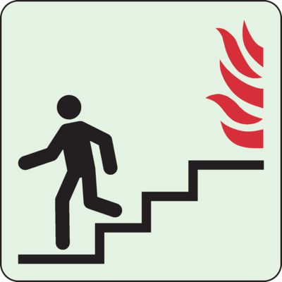 Use Stairs in Case of Fire (Down) Sign | Emedco