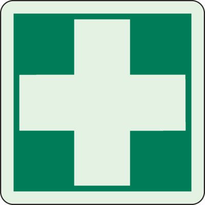 Glow in the Dark First Aid Symbol Sign | Emedco