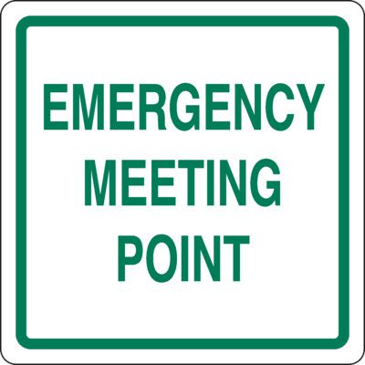Emergency Meeting Point Sign | Emedco