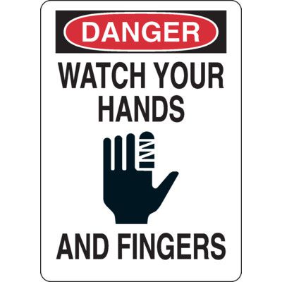 Danger Watch Your Hands - Industrial OSHA Machine Hazard Sign | Seton ...