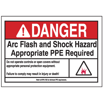 NEC Arc Flash Labels On-A-Roll - Arc Flash And Shock Hazard Appropriate ...