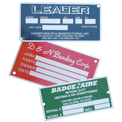 Custom Screen-Printed Aluminum Nameplates | Seton Canada | Seton.ca