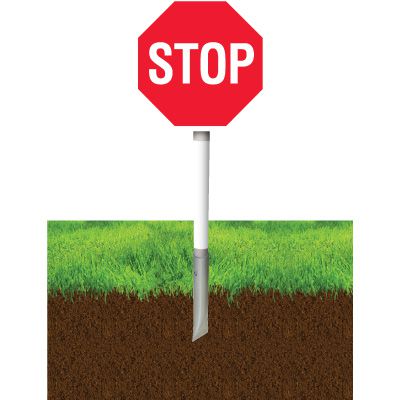 In-Ground Stop Sign Stanchion System | Emedco