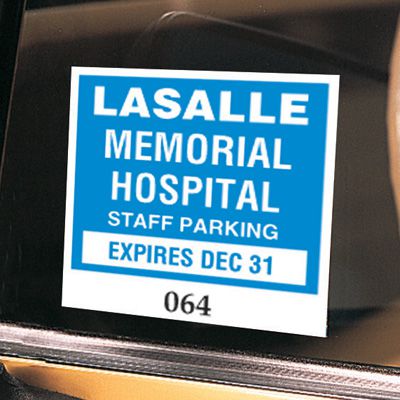 Custom Vinyl Parking Permits - Window Mount | Emedco