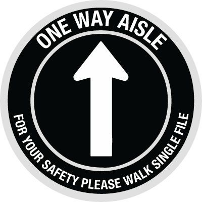 Custom One Way Aisle Anti-Slip Floor Markers, Floor Decals | Emedco