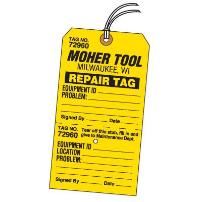 Custom-Worded Cardstock Tear-Off Tags, Custom Tags | Emedco