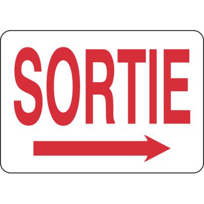 Enseignes De Sortie D'Incendie - Sortie (Flèche Droite)|Seton Canada ...
