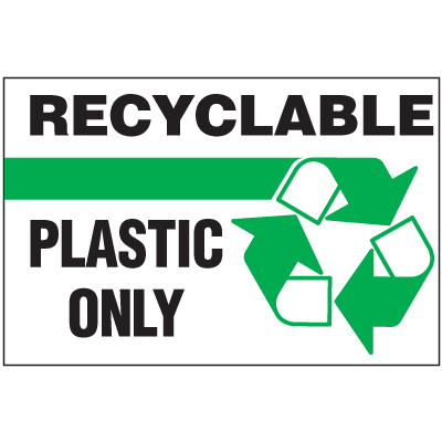 Recyclable Plastic Only Label | Emedco