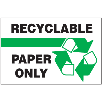 Recyclable Paper Only Label | Emedco
